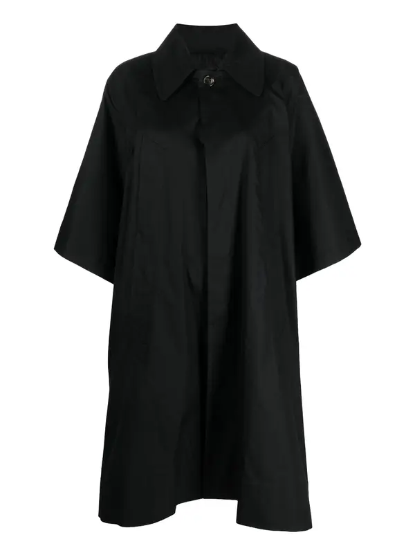 MAISON MARGIELA Single-breasted Mid-length Trench Coat - Black