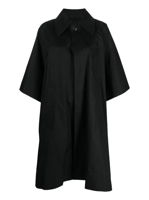 MAISON MARGIELA Single-breasted Mid-length Trench Coat - Black