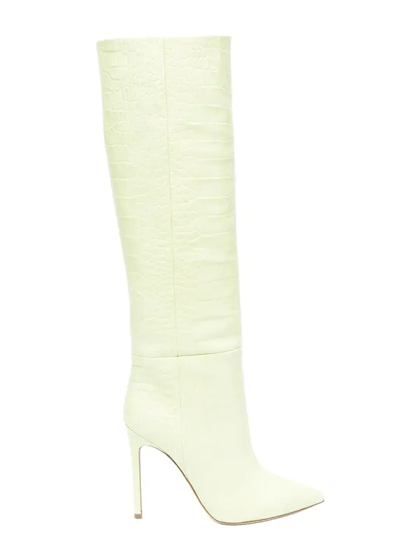 Paris Texas 100mm Crocodile-effect Leather Boots - Green