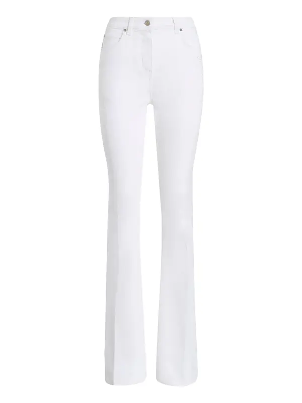 Etro Embroidered Straight-leg Jeans - White