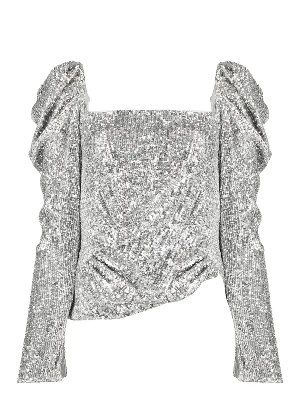 Simkhai Allura Sequin-embellished Blouse - Silver