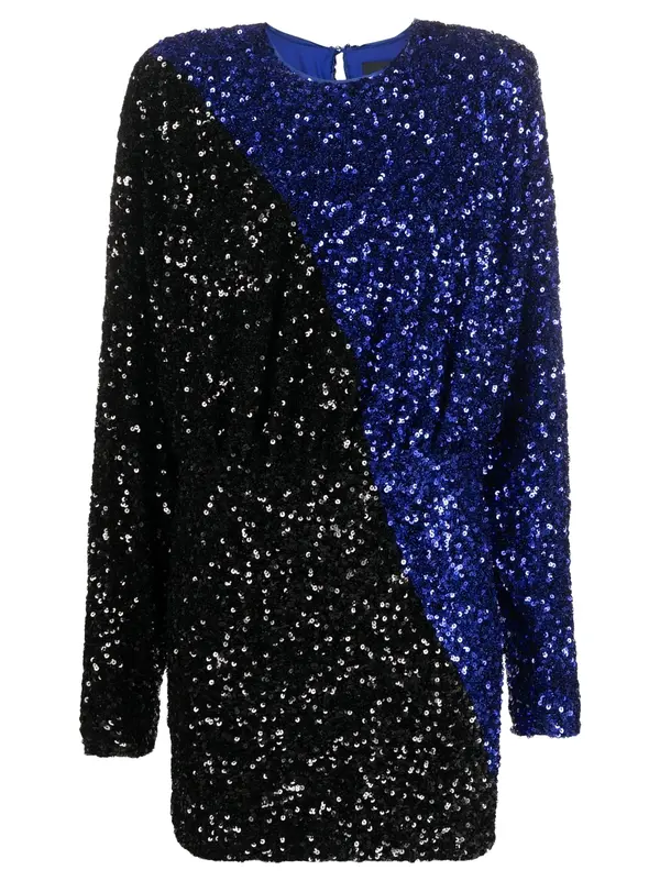 Remain Birger Christensen Two-tone Sequin Minidress - Blue