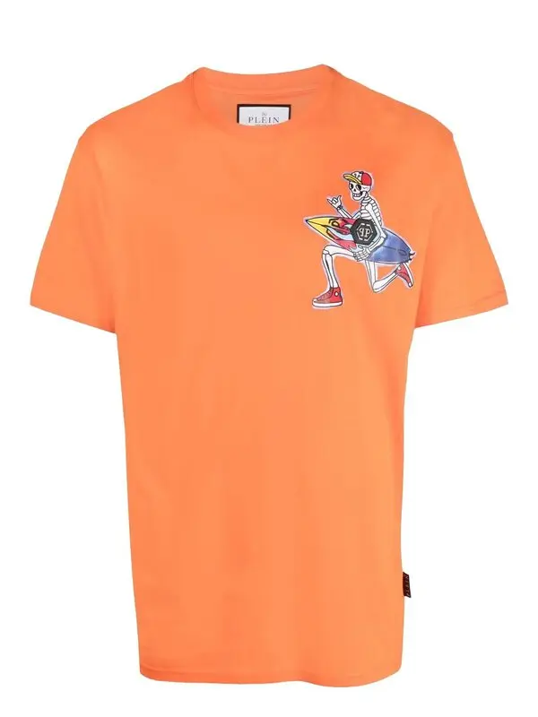 Philipp Plein Hawaii Graphic-print Cotton T-shirt - Orange