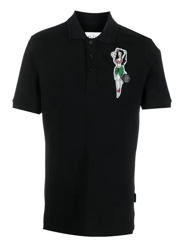 Philipp Plein Logo-patch Polo Shirt - Black