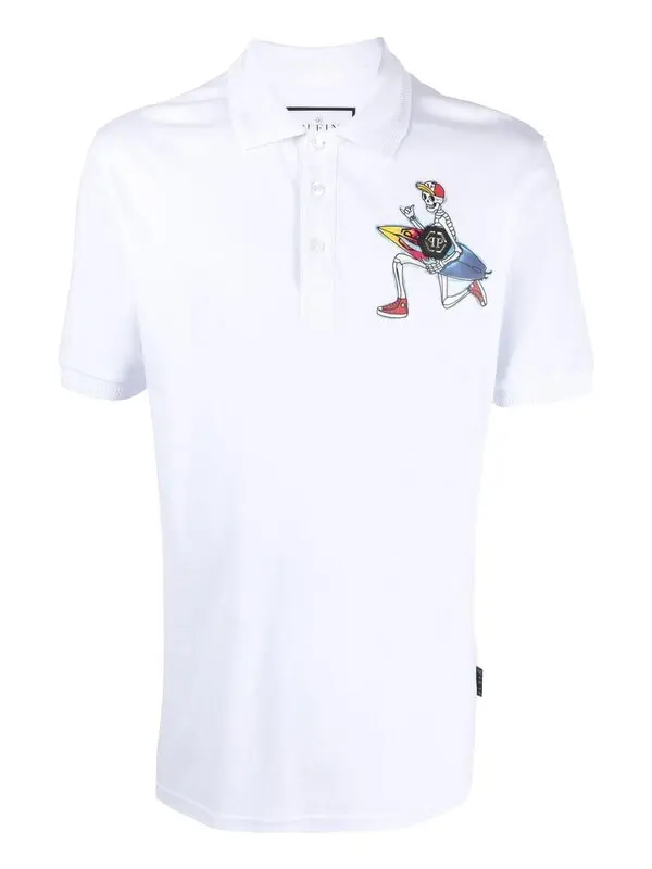 Philipp Plein Graphic-print Polo Shirt - White