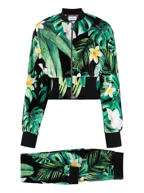 Philipp Plein Hawaii Print Tracksuit Set - Green