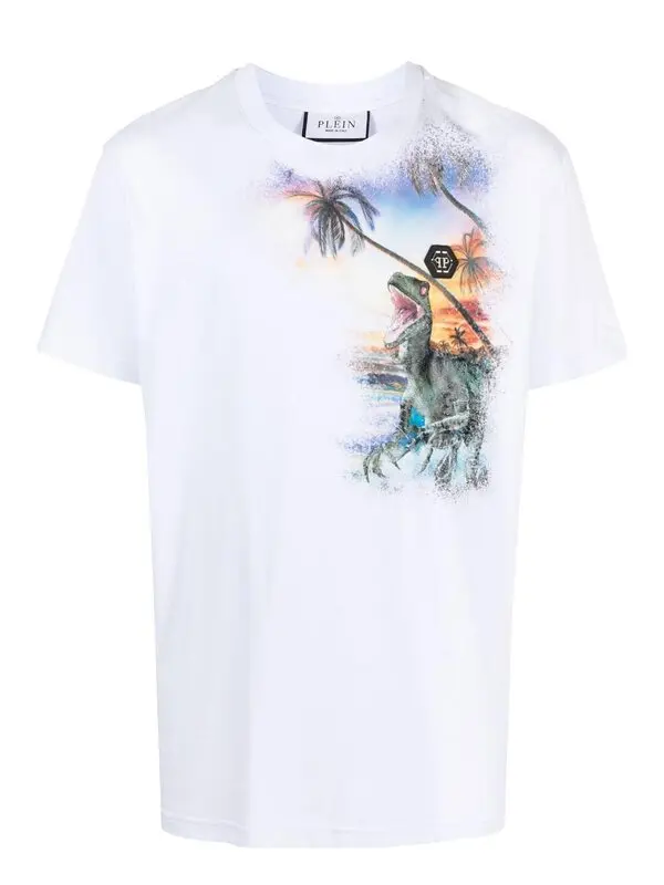 Philipp Plein Hawaii Graphic T-shirt - White