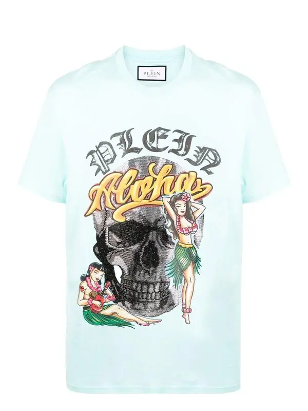 Philipp Plein Hawaii Short-sleeve T-shirt - Blue