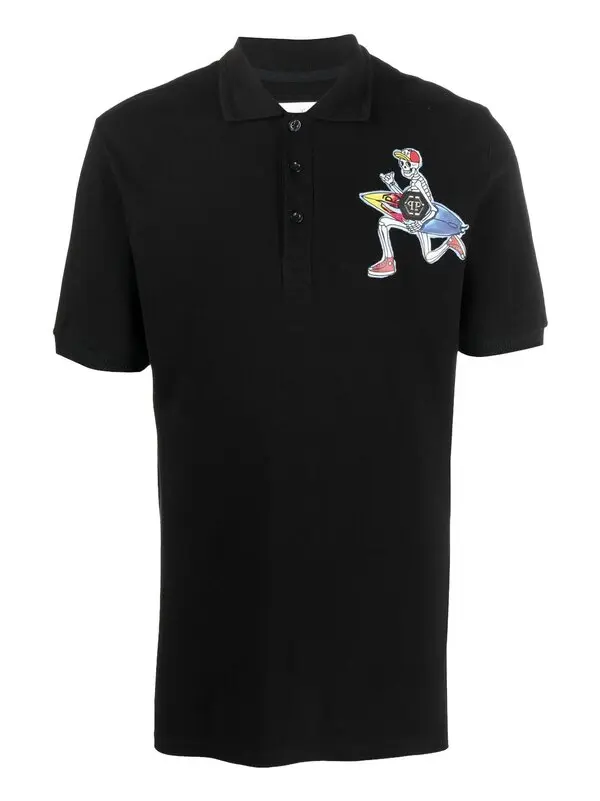 Philipp Plein Graphic-print Polo Shirt - Black