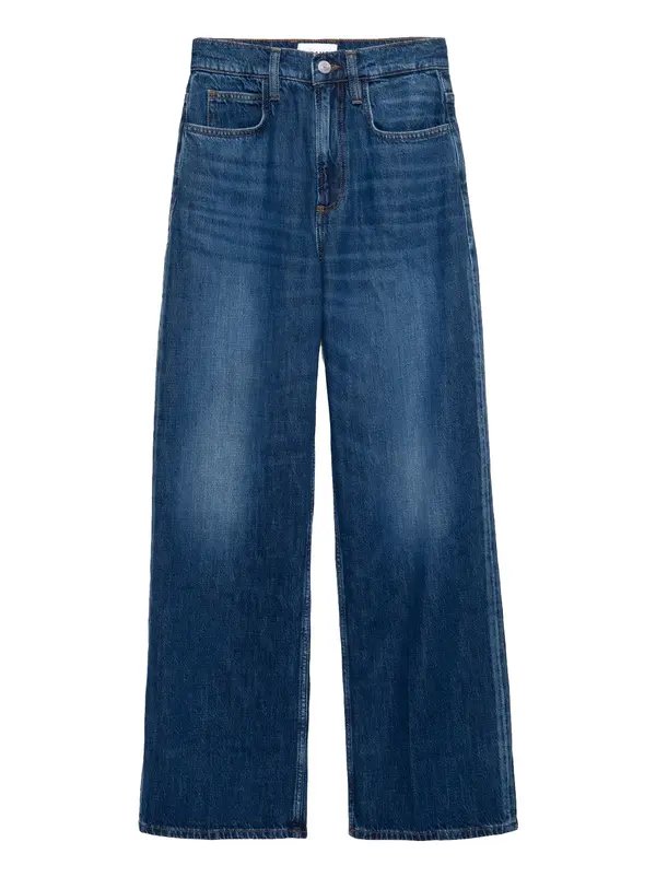 FRAME High-rise Straight Leg Jeans - Blue