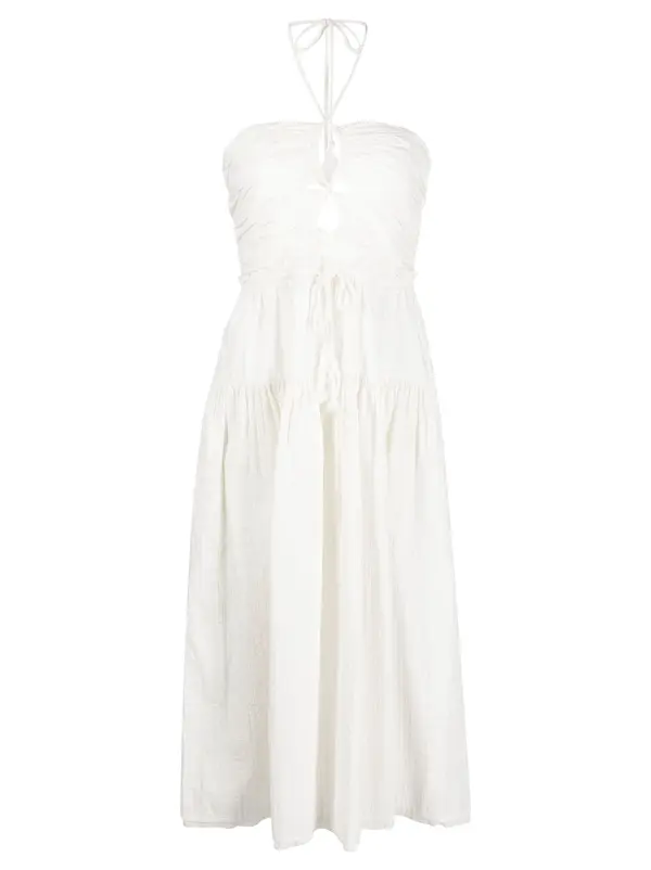 Ulla Johnson Ella Halterneck Midi Dress - White