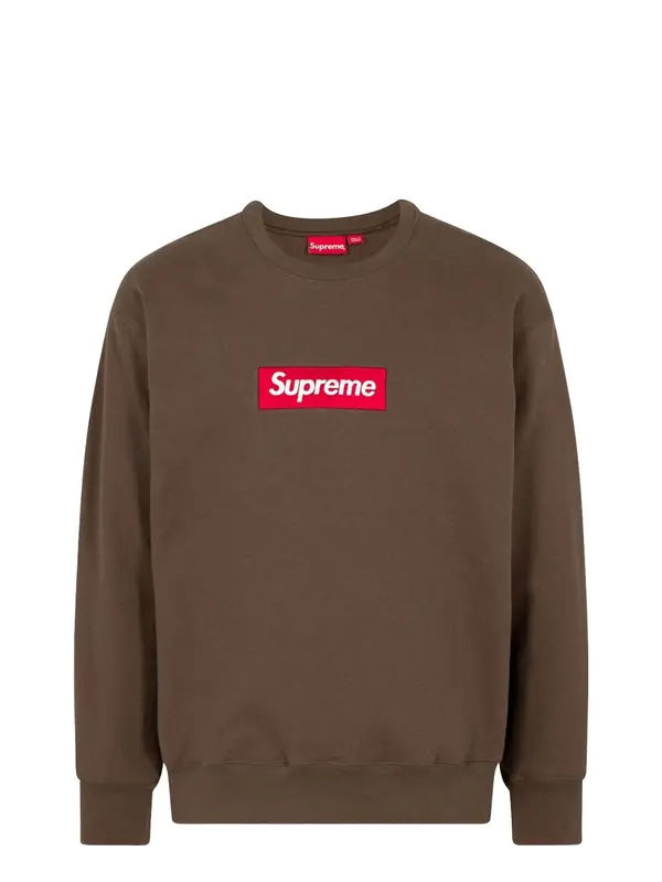 Supreme Box Logo Crewneck Sweatshirt - Brown