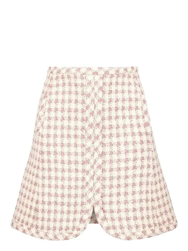 Giambattista Valli Check-print High-waist Mini Skirt - Pink