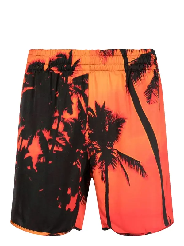 BLUE SKY INN Palm-tree Print Swim Shorts - Orange