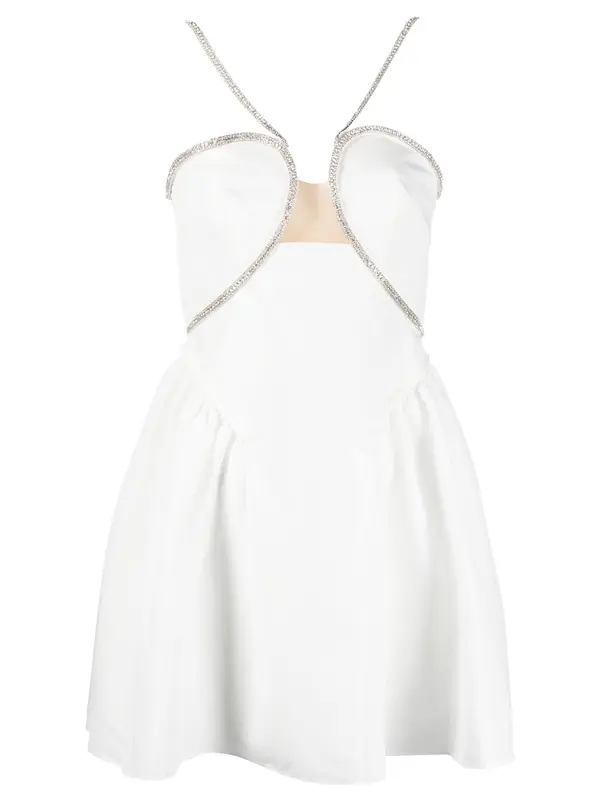 SELF-PORTRAIT Crystal-embellished Cut-out Minidress - White