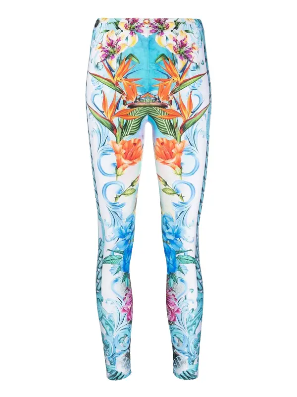Philipp Plein Hawaii Graphic-print Leggings - Blue