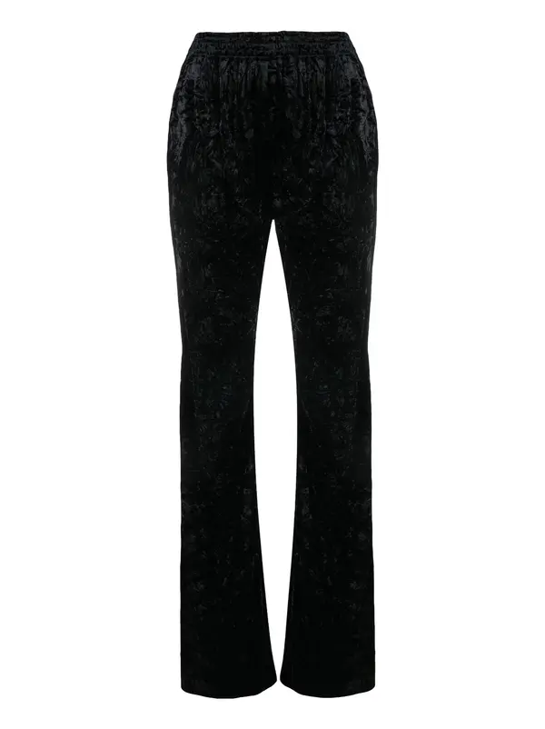 Saint Laurent Wide-leg Velvet Trousers - Black