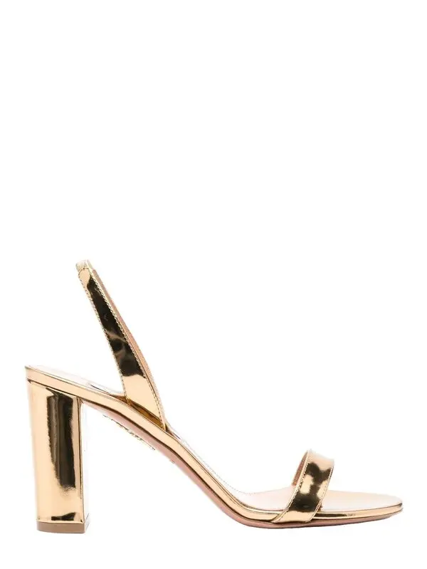 AQUAZZURA So Nude Block-heel Sandals - Gold