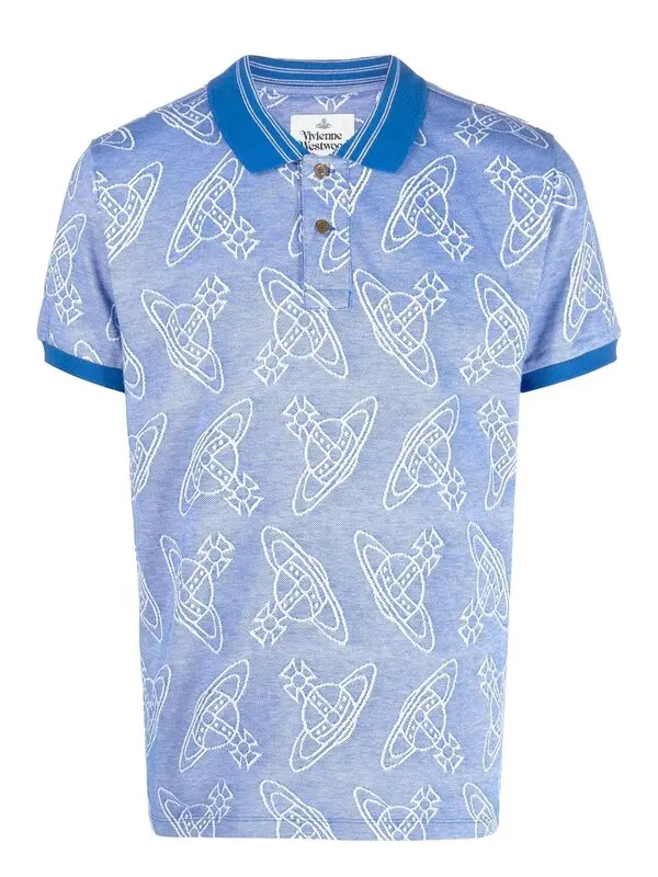 VIVIENNE WESTWOOD Orb Logo-print Polo Shirt - Blue