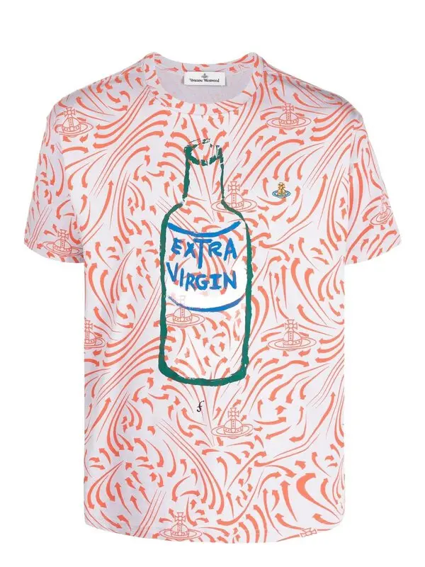 VIVIENNE WESTWOOD Extra-virgin Graphic-print Logo T-shirt - Purple