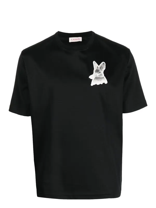 LANVIN Rabbit Patch T-shirt - Black