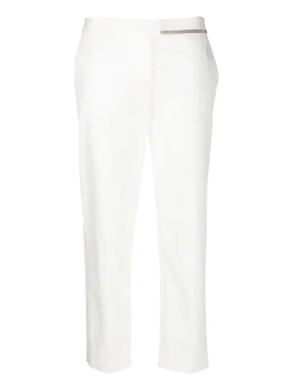 Fabiana Filippi Beaded Trim Tapered Trousers - White