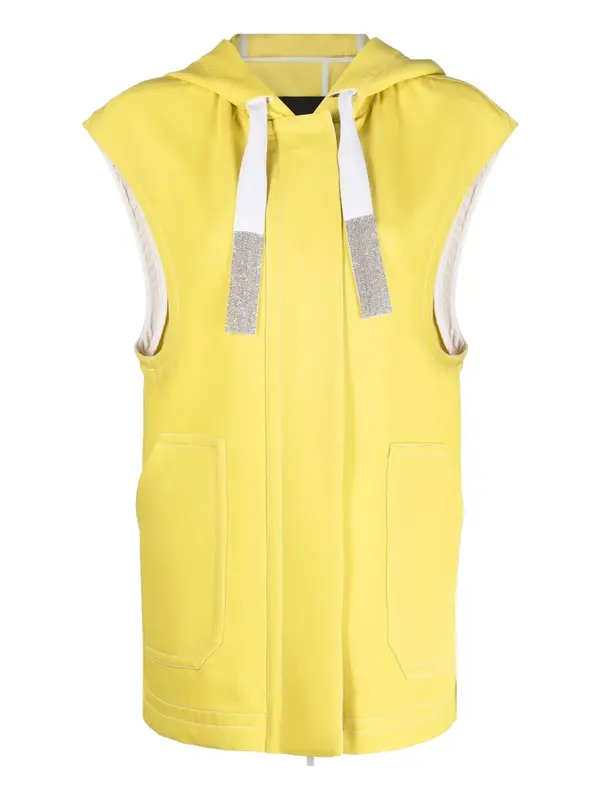 Fabiana Filippi Zip-up Hooded Vest - Yellow
