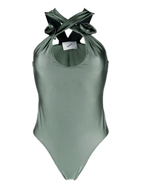 Coperni Crossover Flower-detail Bodysuit - Green