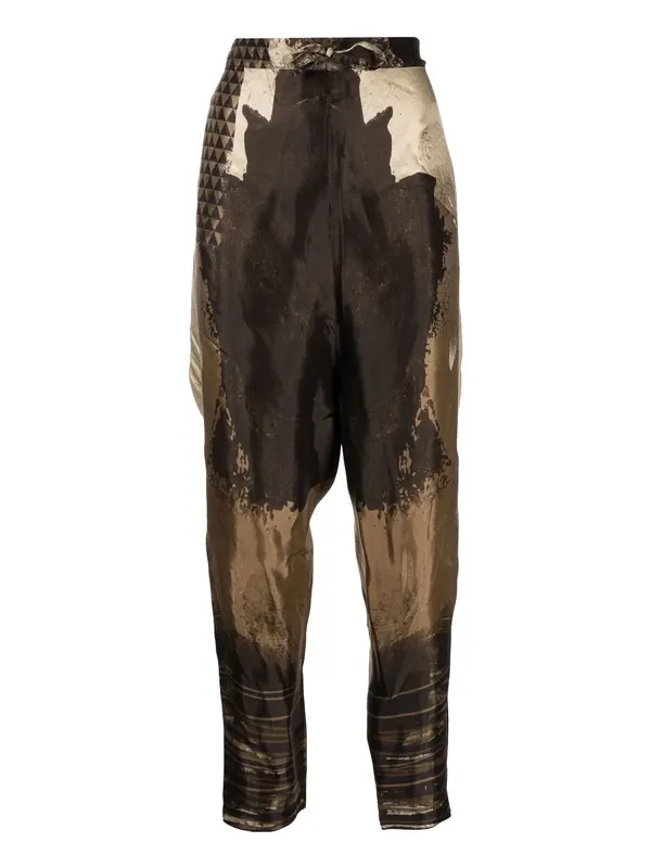 Masnada Graphic-print Trousers - Brown