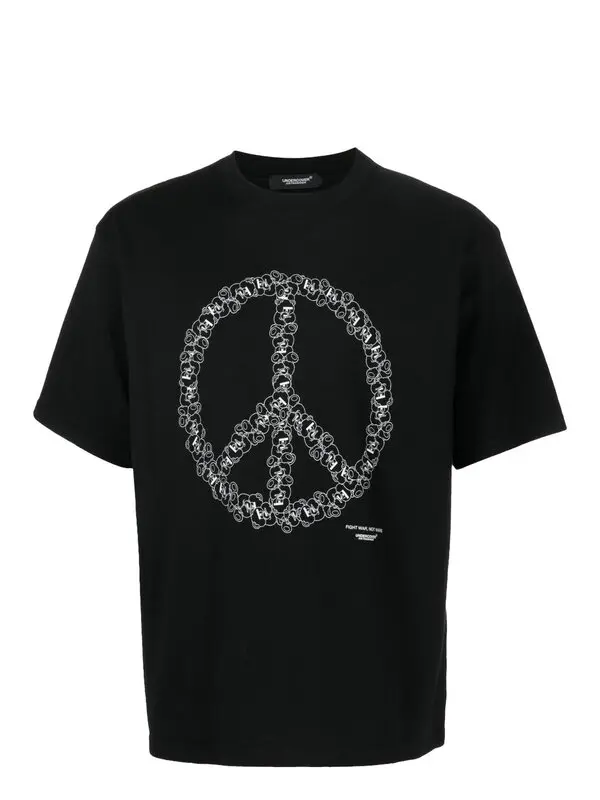UNDERCOVERISM Peace-sign Cotton T-shirt - Black