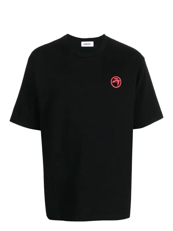 AMBUSH Records-print Cotton T-shirt - Black
