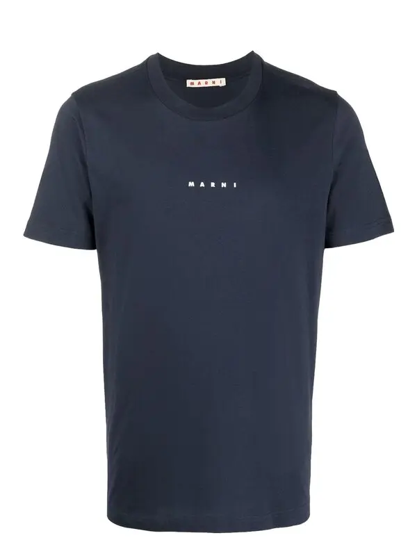 Marni Logo-print Cotton T-shirt - Blue