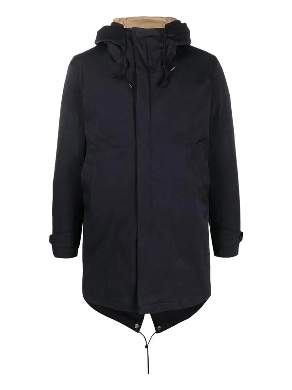 TEN C Zip-up Hooded Coat - Blue