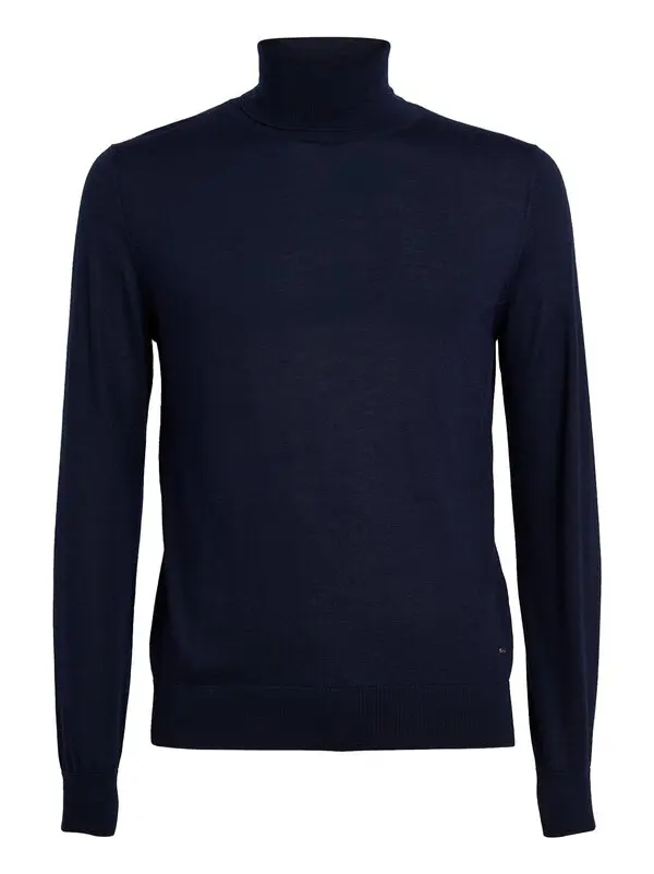 Brioni Cashmere-silk Rollneck Sweater - Blue