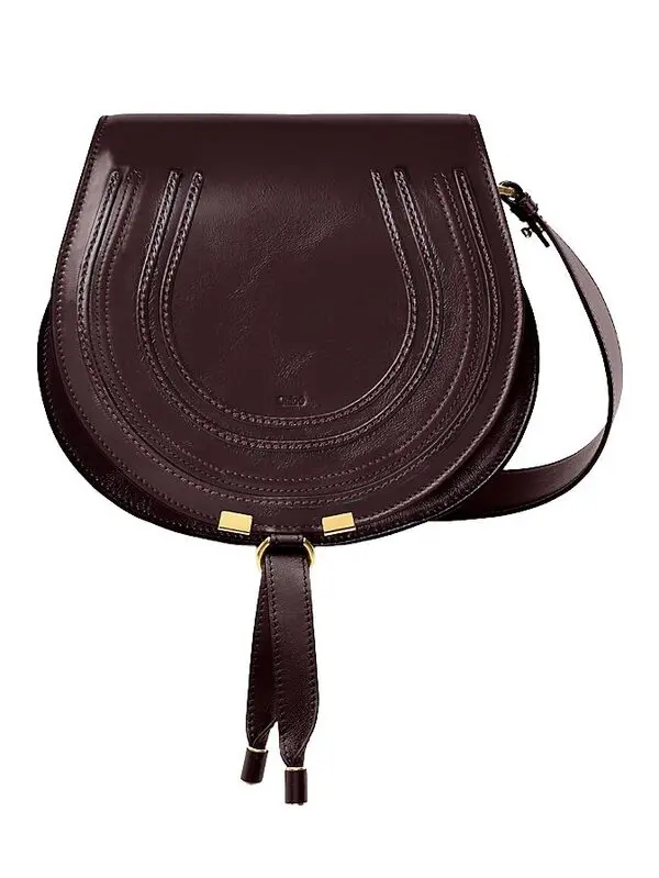 Chloé Marcie Leather Saddle Bag - Auburn Red
