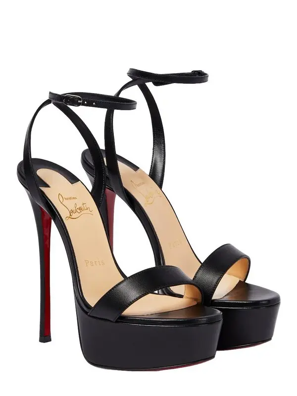 CHRISTIAN LOUBOUTIN Loubi Queen Alta 150 Leather Platform Sandals - Black