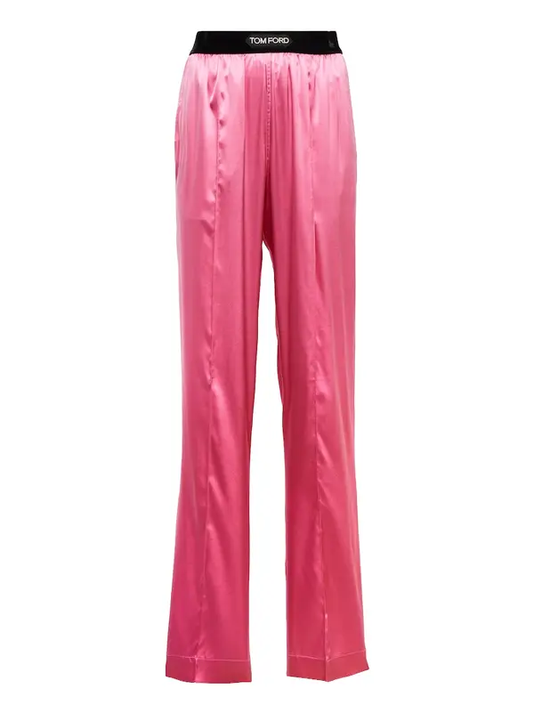 TOM FORD High-rise Satin Pants - Pink