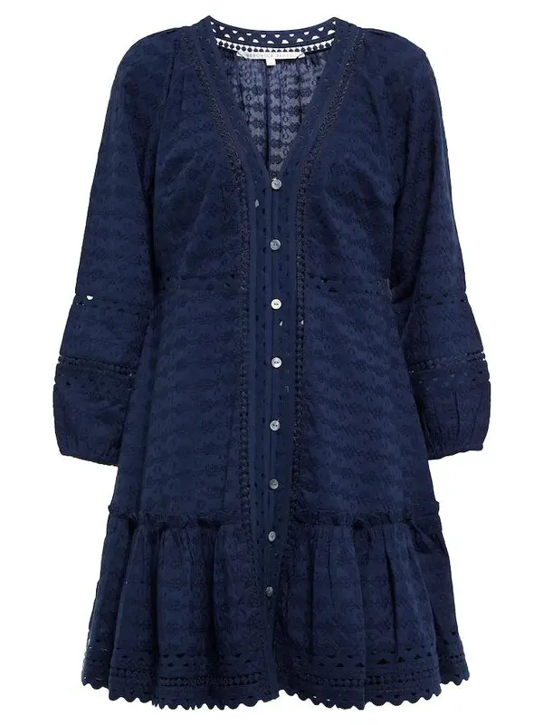 Veronica Beard Daeja Cotton Mini Dress - Blue