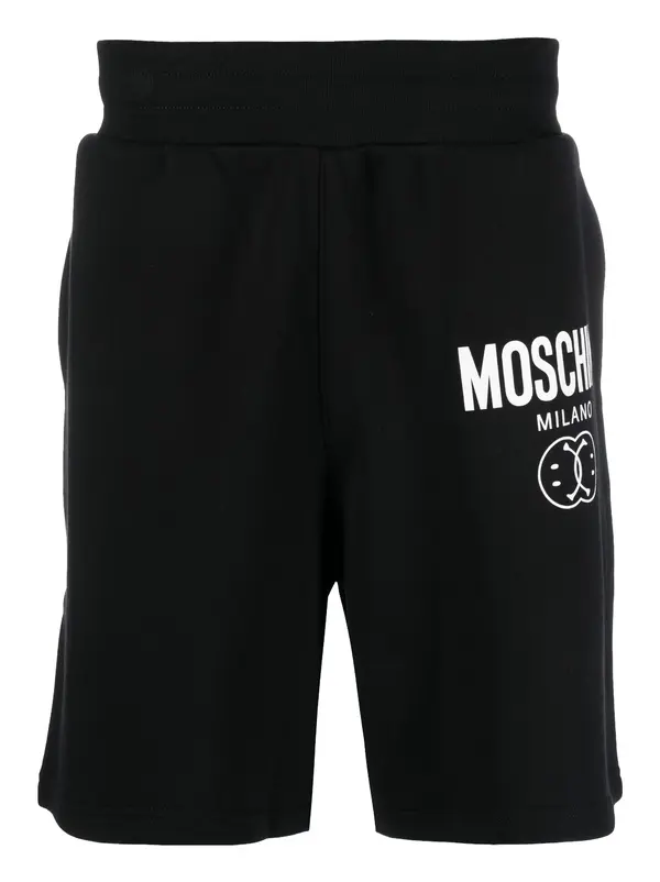 Moschino X Smiley Cotton Jersey Shorts - Black