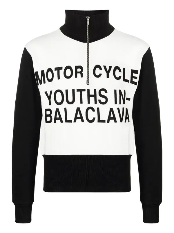 YOUTHS IN BALACLAVA Motor Cycle Knit Jumper - White