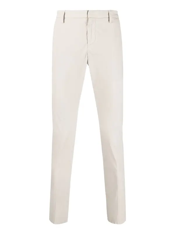 DONDUP Pressed-crease Cotton Chinos - White