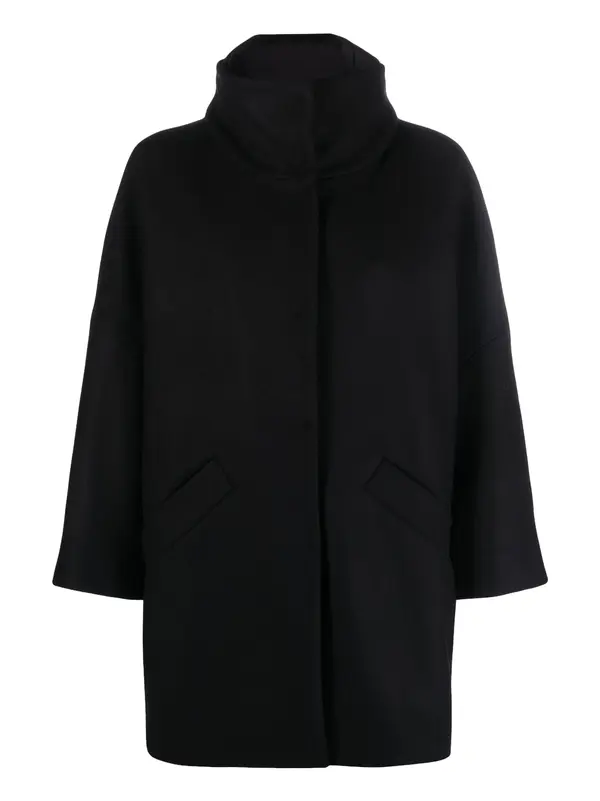 Herno High-neck Single-breasted Coat - Black