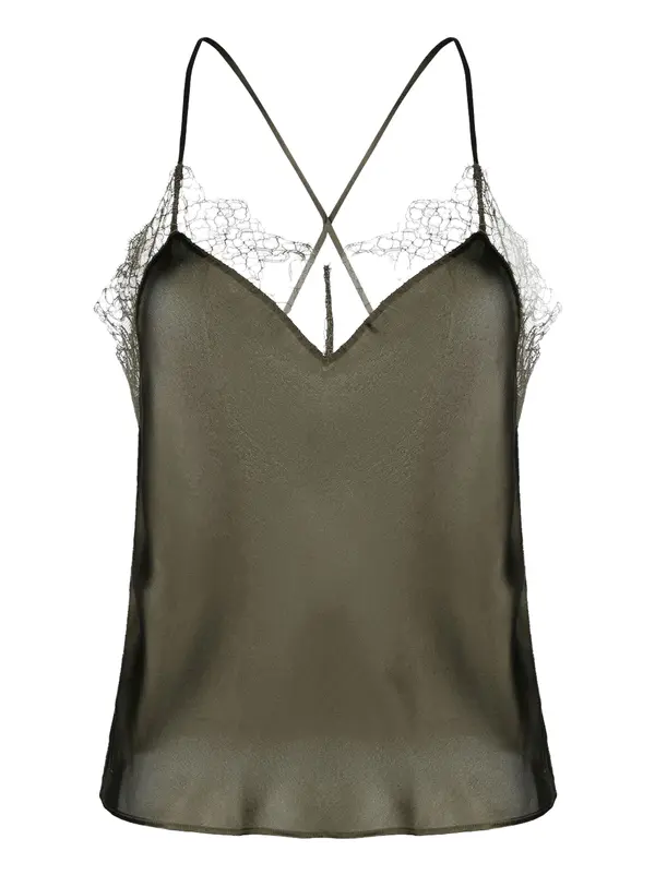 MAISON CLOSE Rendez-vous Lace-trim Camisole - Green