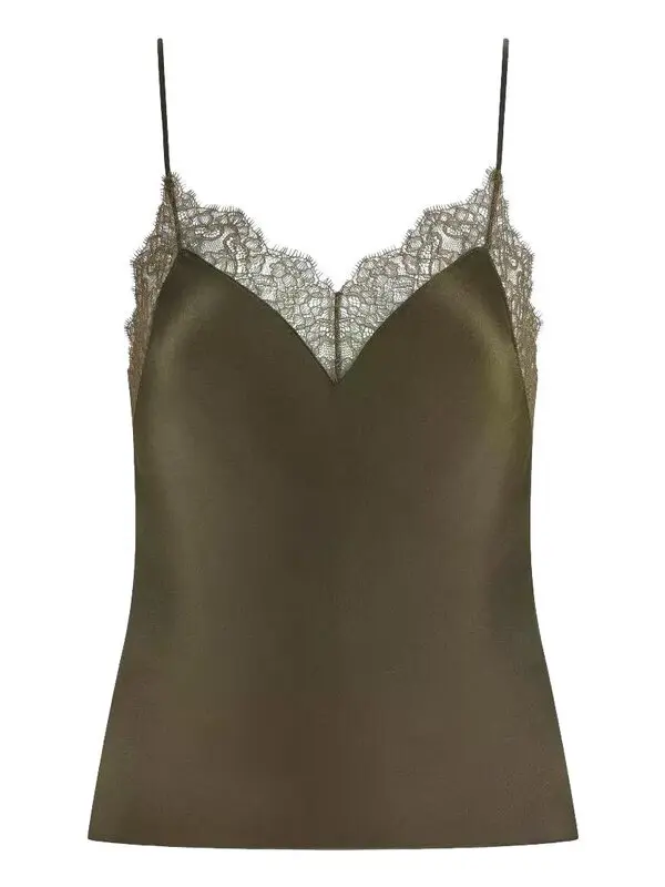 MAISON CLOSE Rendez-vous Lace-trim Camisole - Green