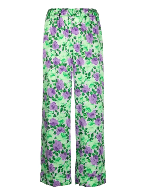 P.a.r.o.s.h Floral Print Trousers - Purple
