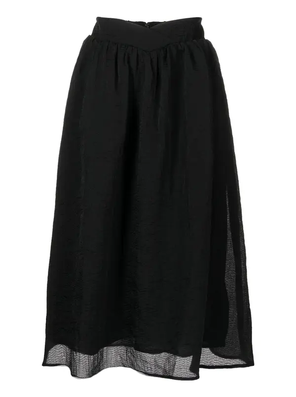 B+AB Textured Midi Skirt - Black