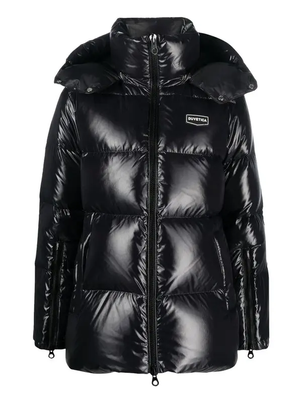 Duvetica Belted Puffer Jacket - Black