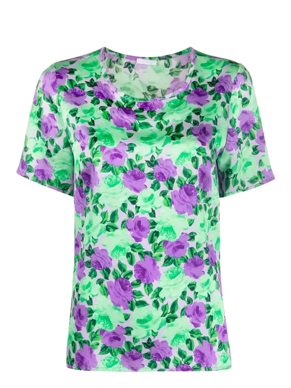 P.a.r.o.s.h Floral-print T-shirt - Green