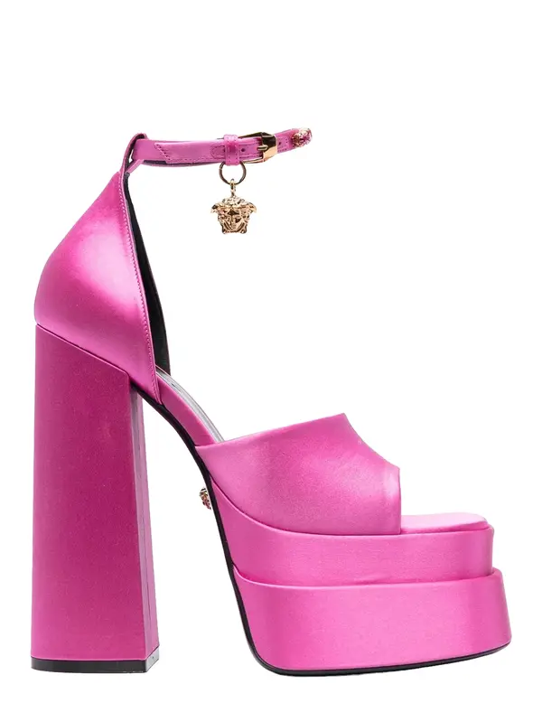 Versace Medusa Charm Platform Sandals - Pink