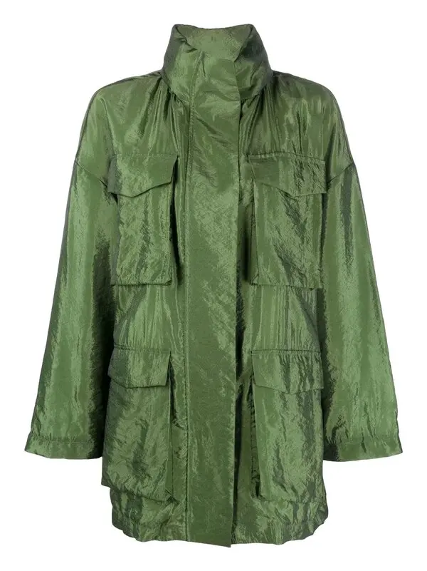 Fabiana Filippi Flap-pocket Hooded Coat - Green